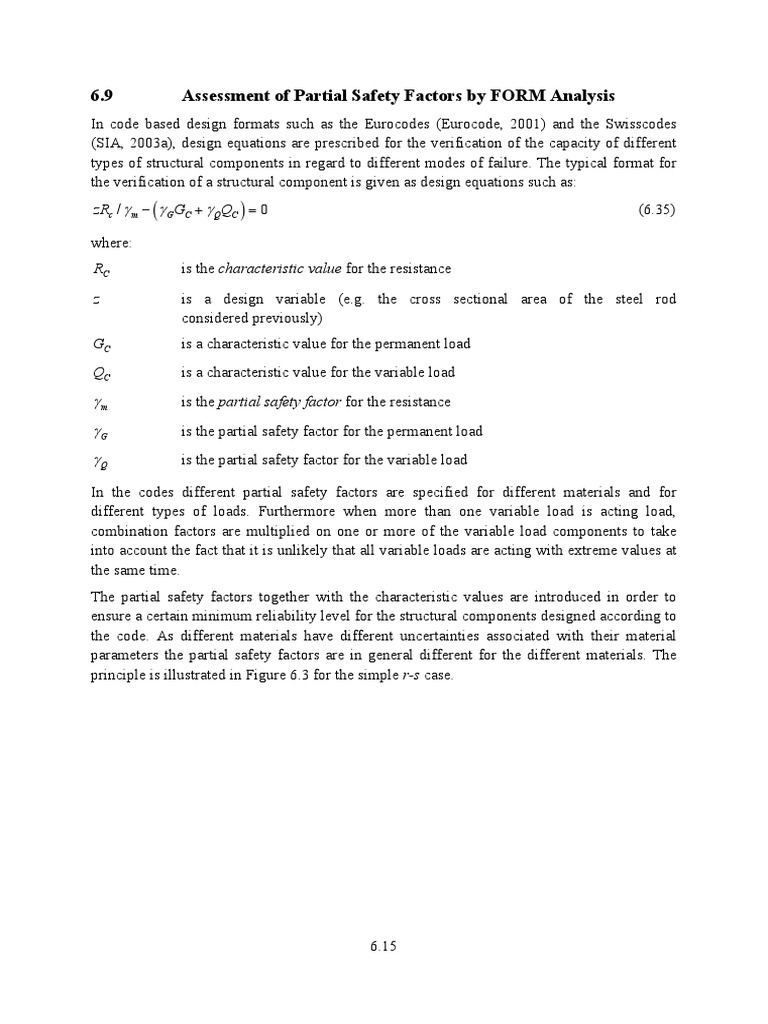 6.9 Assessment of Partial Safety Factors by FORM Analysis: ZR G Q | PDF | Structural Load ...