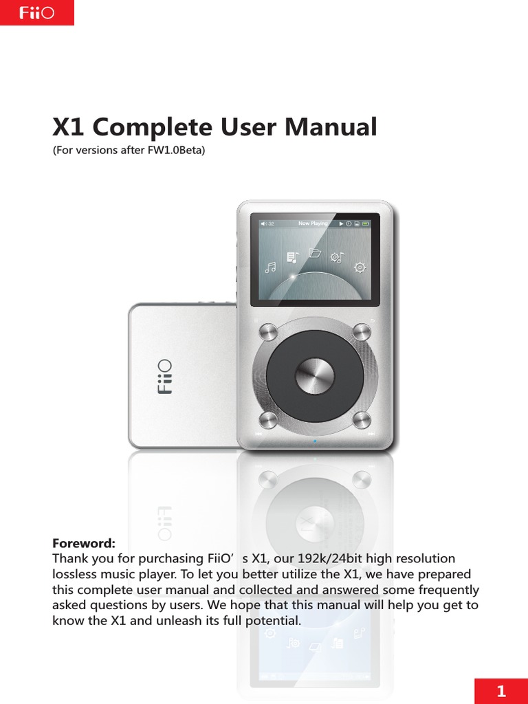 X1 Complete User Manual: (For Versions After FW1.0Beta) | PDF | Battery Charger | Usb