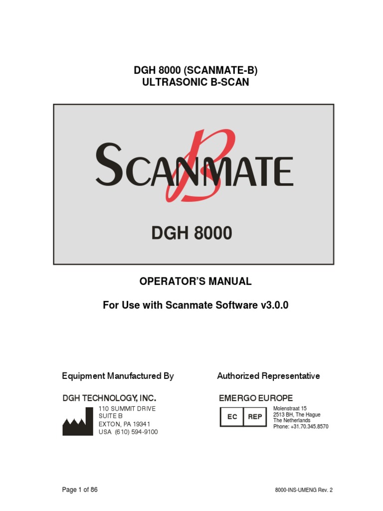 8000-Ins-Umeng-R2 DGH Scanmate-B User Guide | PDF | Medical Ultrasound ...