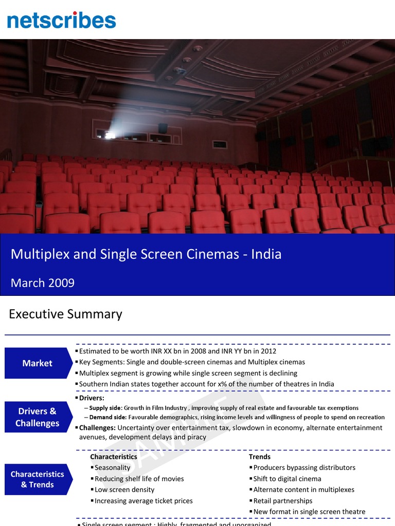 Multiplex and Single Screen Cinemas India Sample 090625070013 Phpapp01 ...