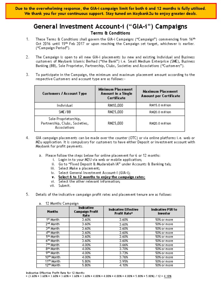 General Investment Account-I ("GIA-i") Campaigns: Terms & Conditions ...