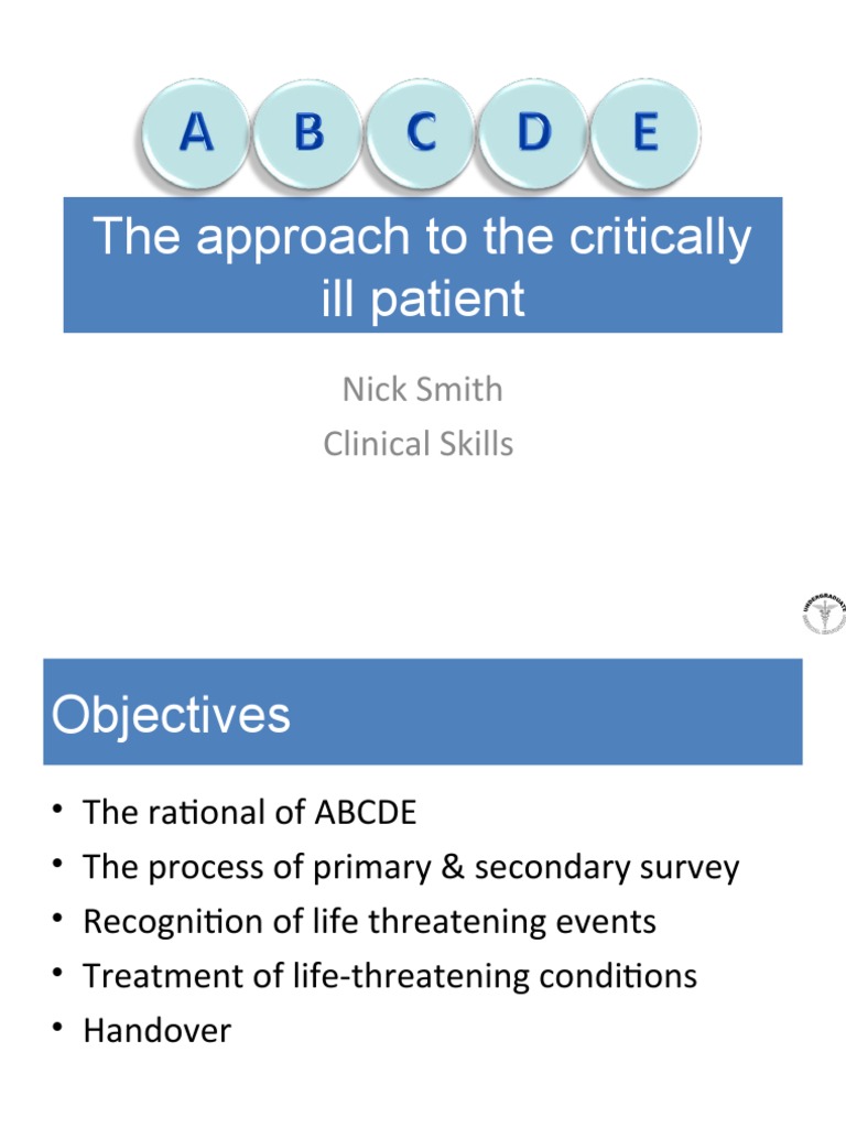 ABCDE Approach To The Critically Ill Patient - Nick Smith | PDF ...