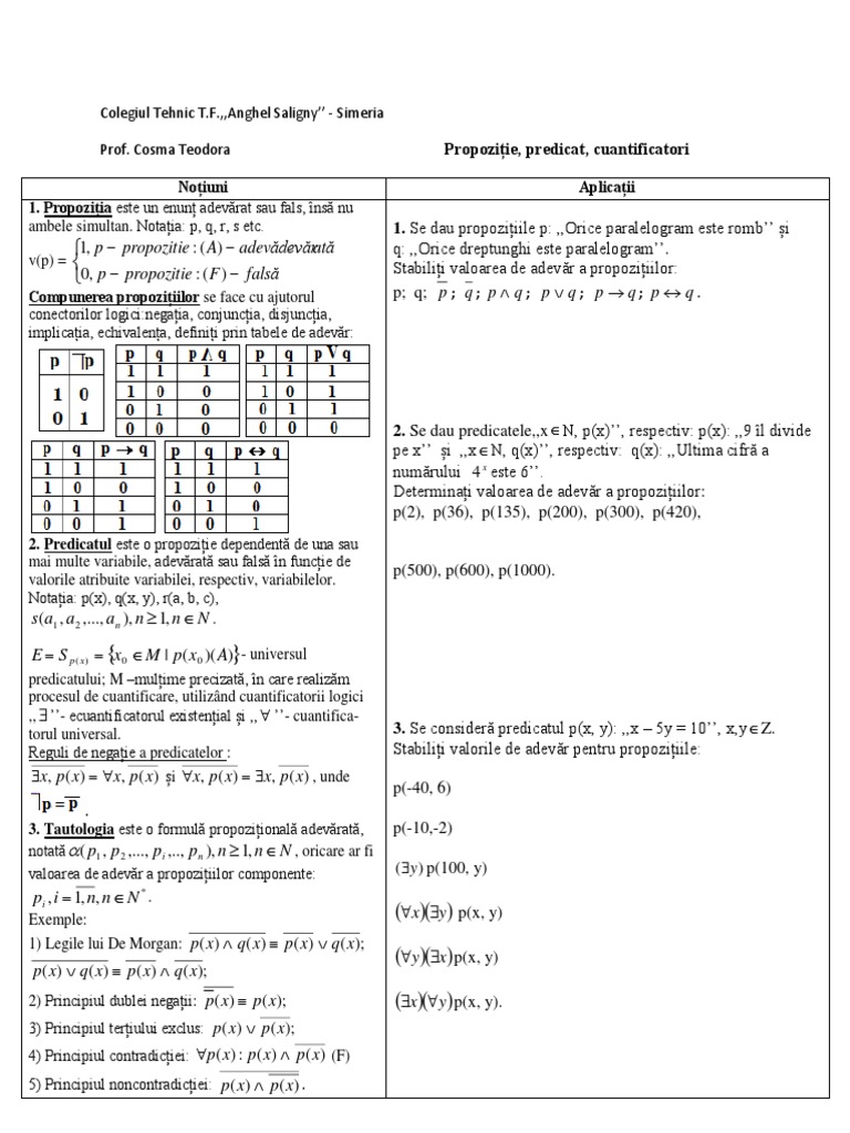 0 Elemente de Logica Matematica | PDF