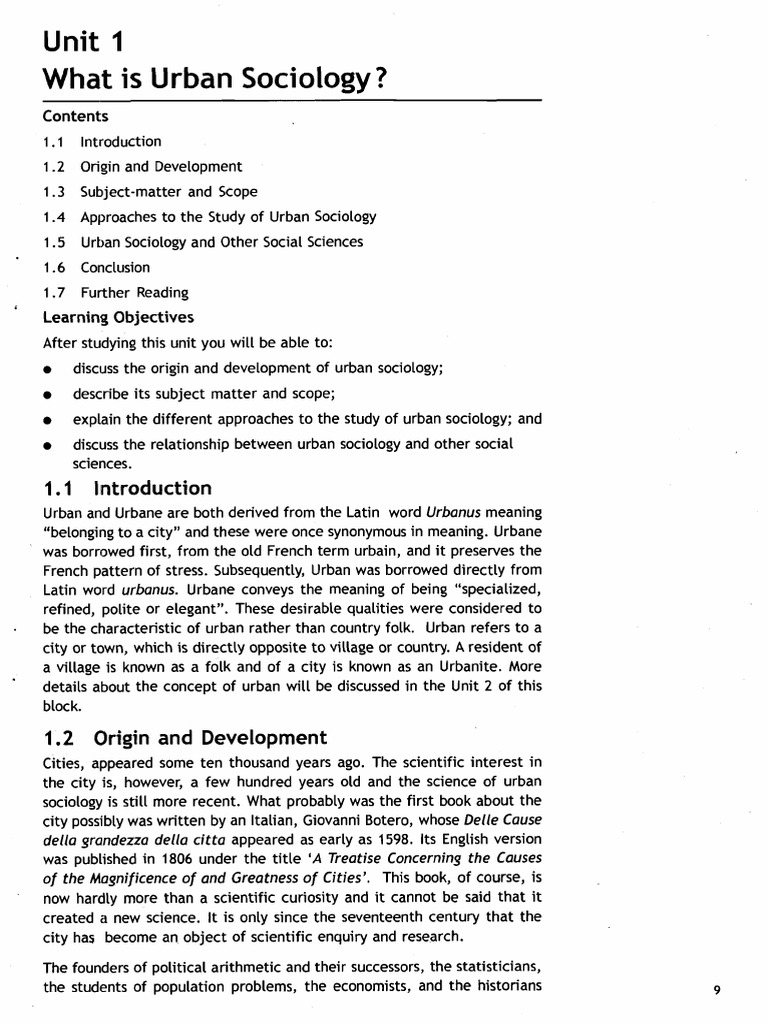 Unit-1 What is Urban Sociology.pdf | Social Group | Sociology