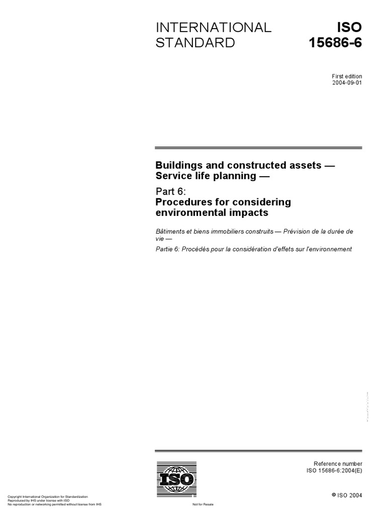 Iso 15686 6 | PDF | Life Cycle Assessment | Environmental Impact Assessment