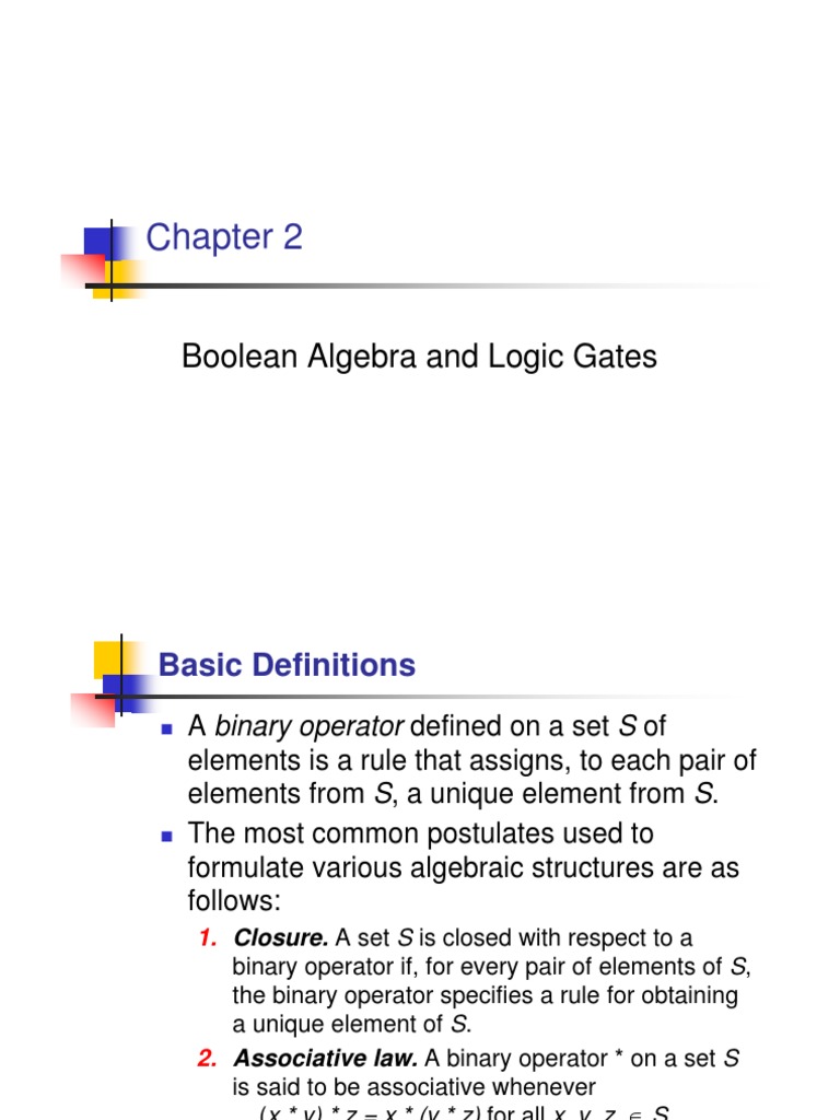 Boolean Algebra and Logic Gates | PDF | Boolean Algebra | Teaching ...
