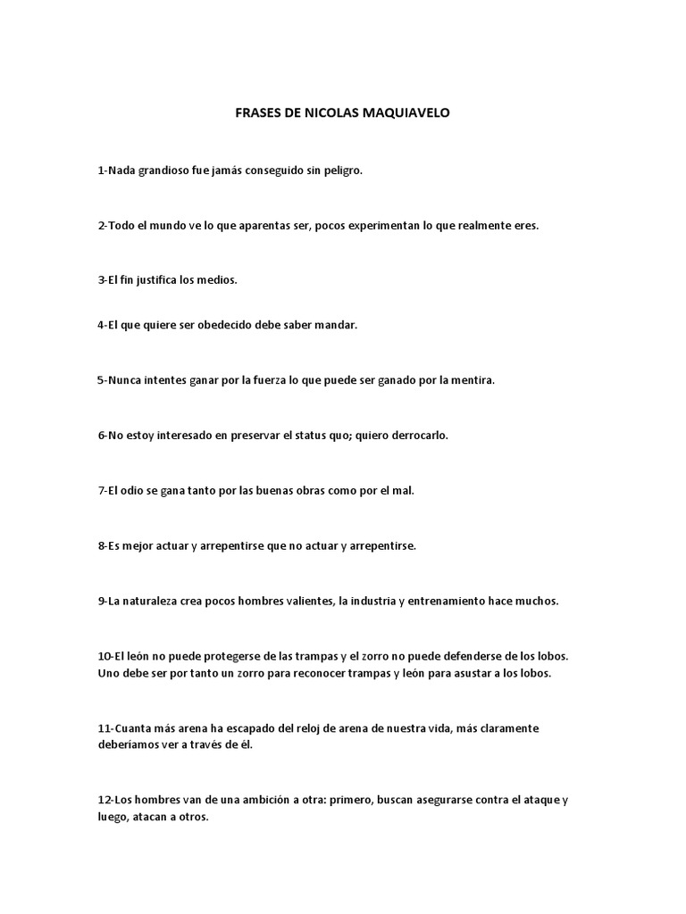 Frases De Nicolas Maquiavelo Pdf Nicolás Maquiavelo Mal