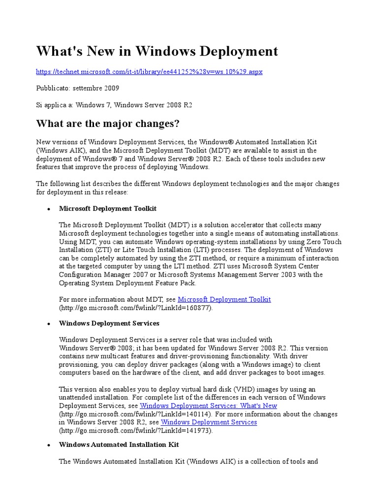 What Is New in Windows Deployment | PDF | Microsoft Windows | Windows 7