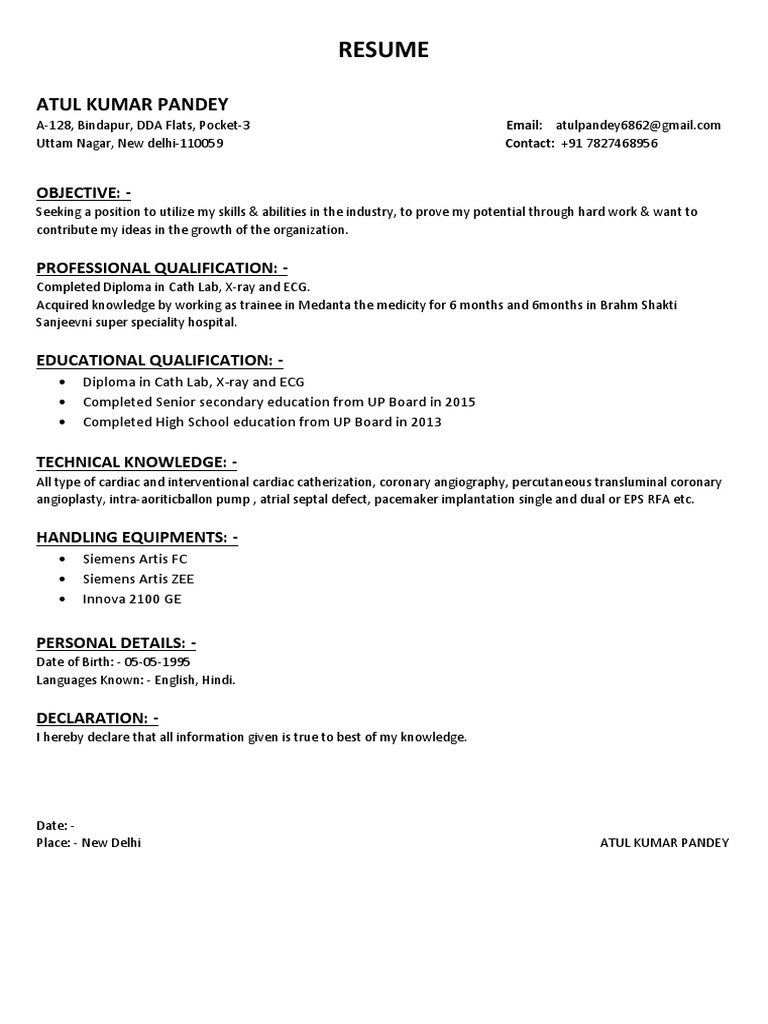 Resume: Atul Kumar Pandey | PDF