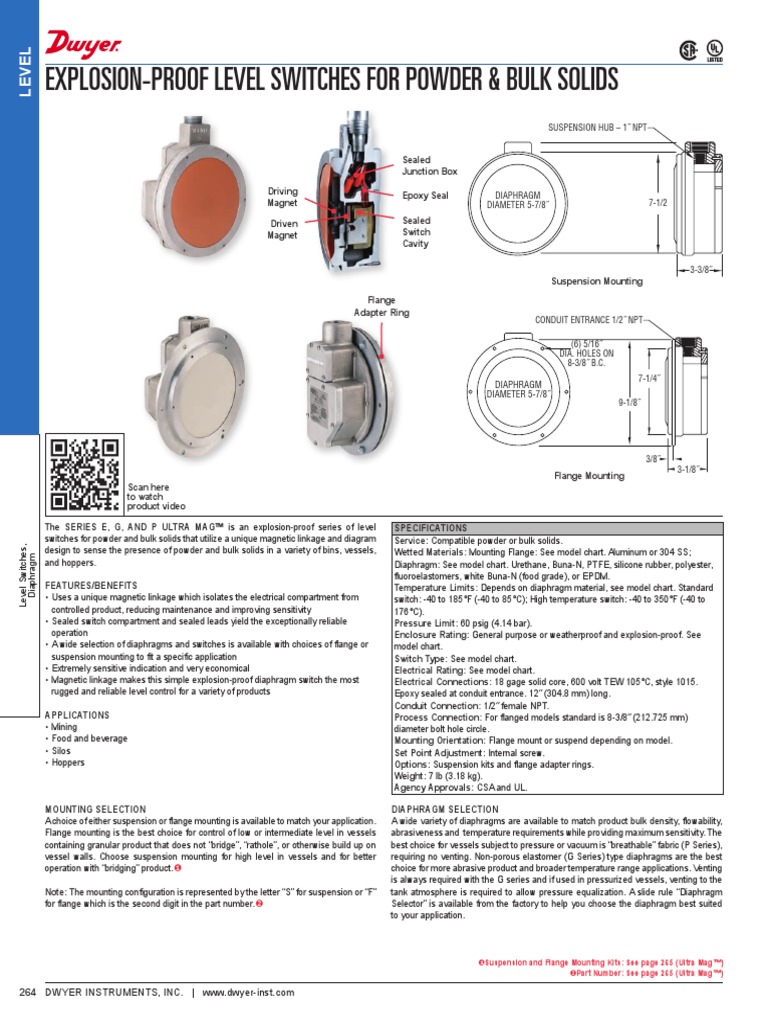 Explosion-Proof Level Switches For Powder & Bulk Solids | PDF | Pipe ...