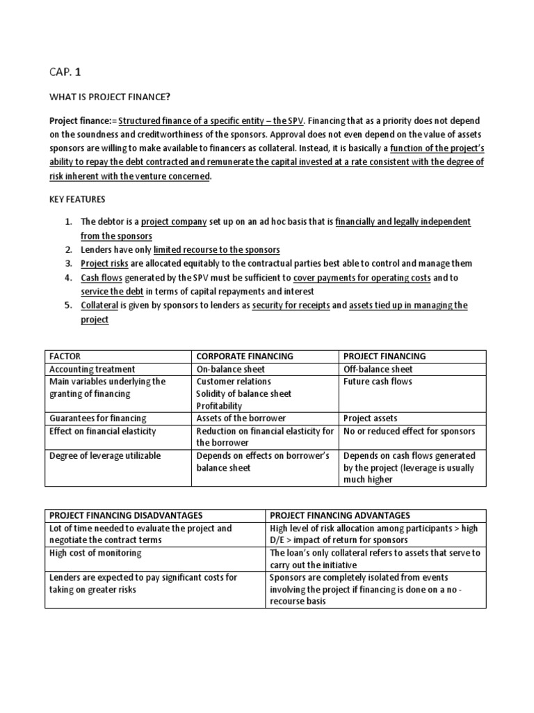 Summary Project Finance in Theory and Practice | PDF | Project Finance ...