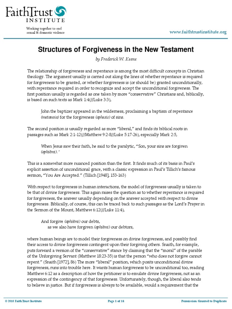 Structures of Forgiveness | PDF | Forgiveness | Lord's Prayer