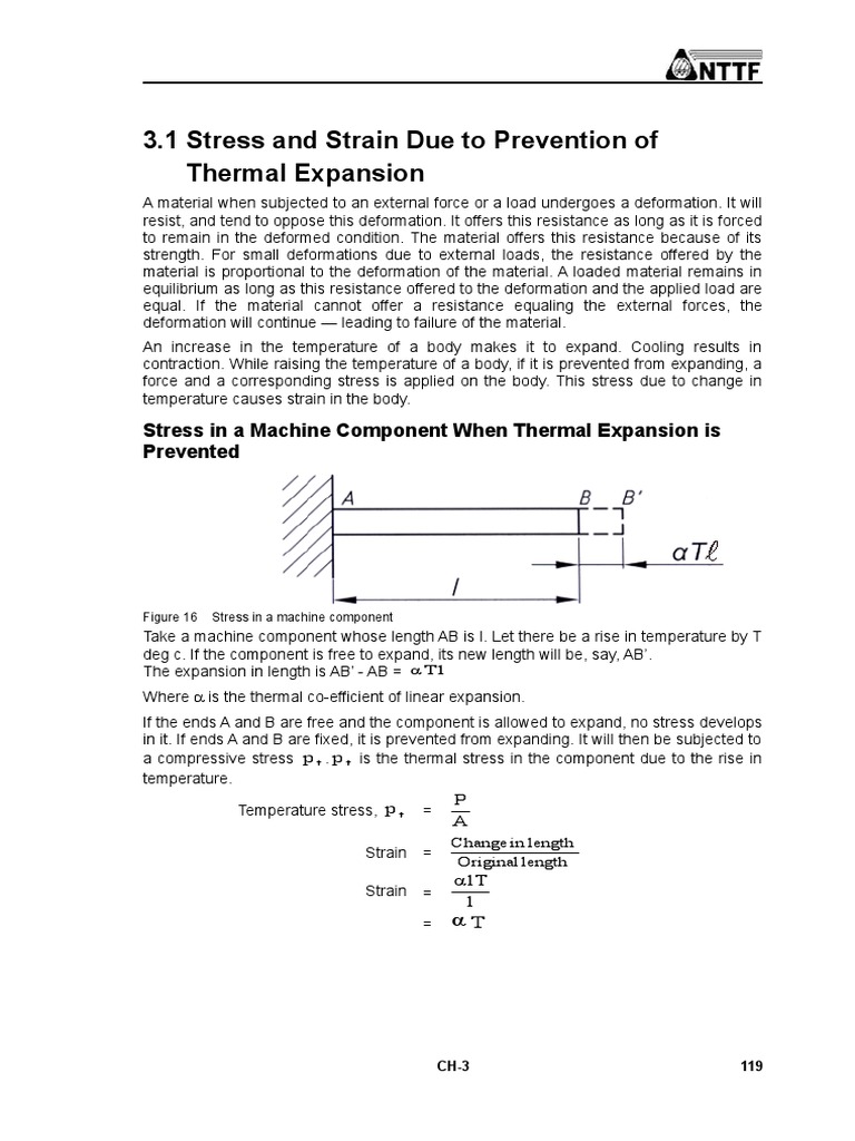 Thermal Stress in Fixed Rods | PDF | Thermal Expansion | Deformation ...