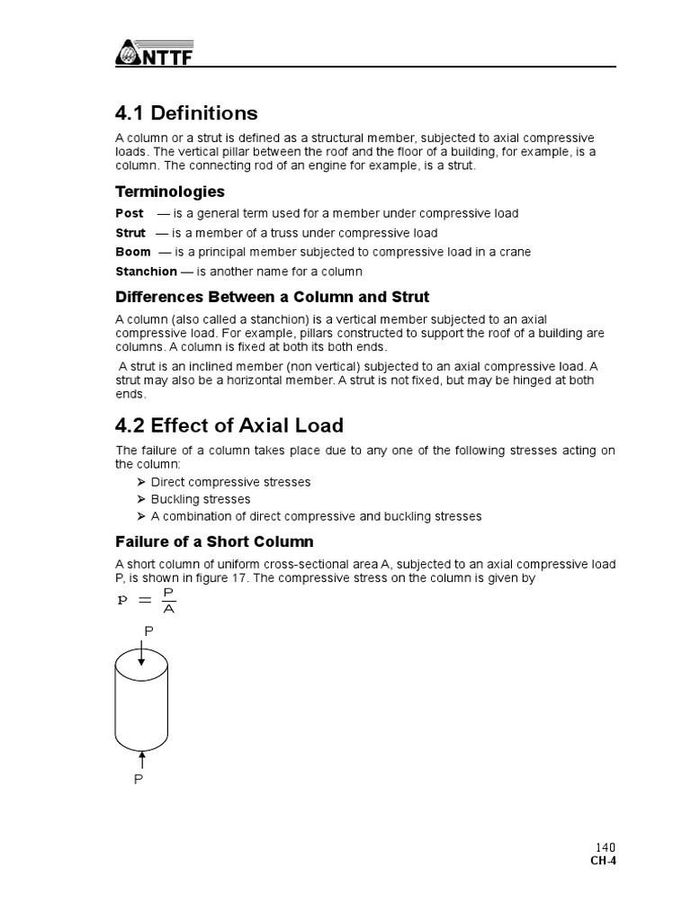 15 CH-4 Columns and Structs | PDF | Buckling | Column