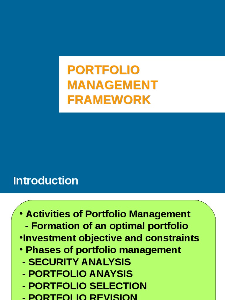 Portfolio Management Framework Guide | PDF | Modern Portfolio Theory ...