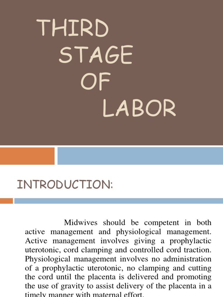 3rd Stage of Labor | PDF | Placenta | Childbirth