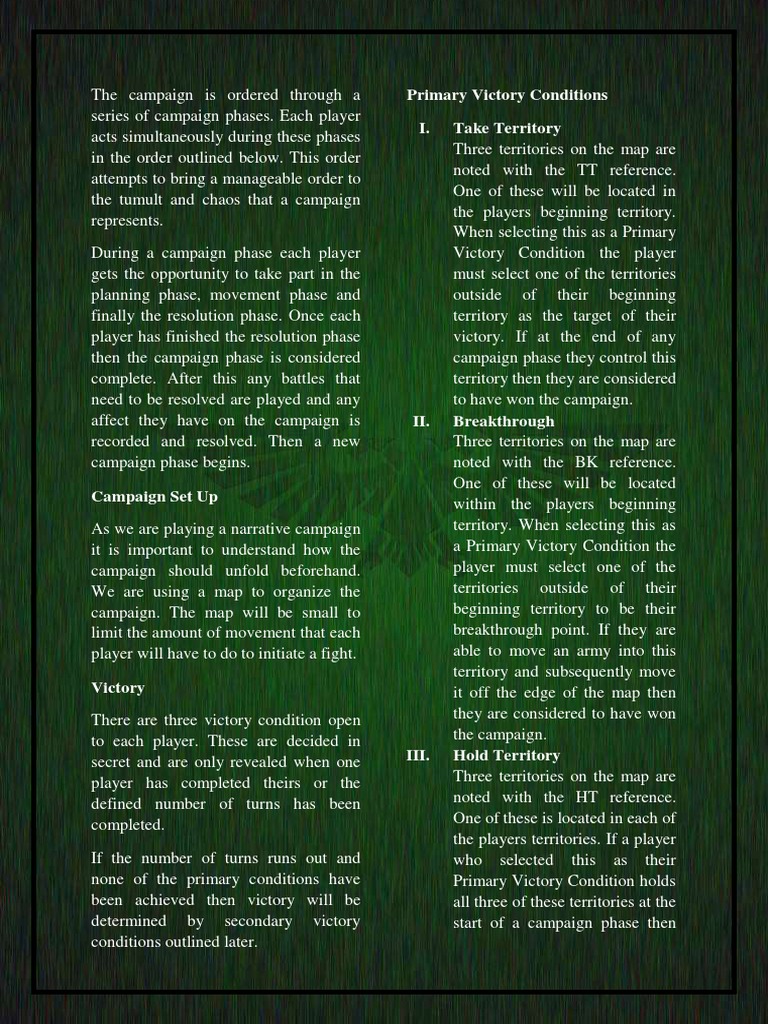 Warhammer 40K Campaign Phases Guide | PDF | Flanking Maneuver ...