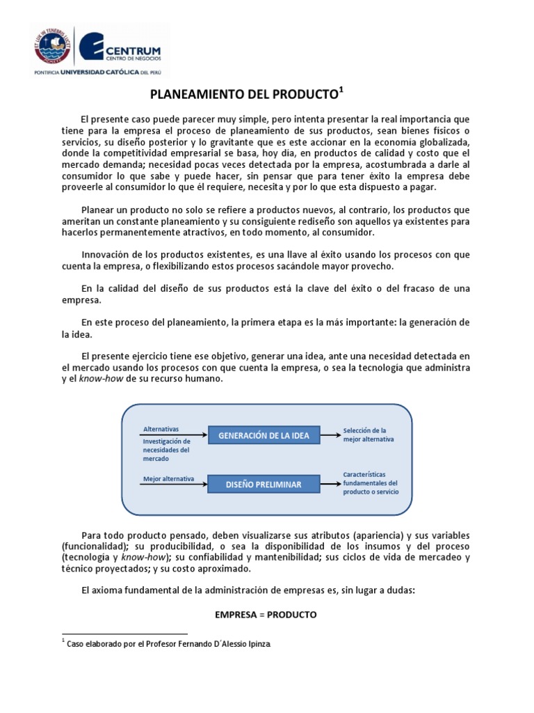 Caso 2 - Planeamiento Del Producto | PDF | Producto (Negocio) | Marketing