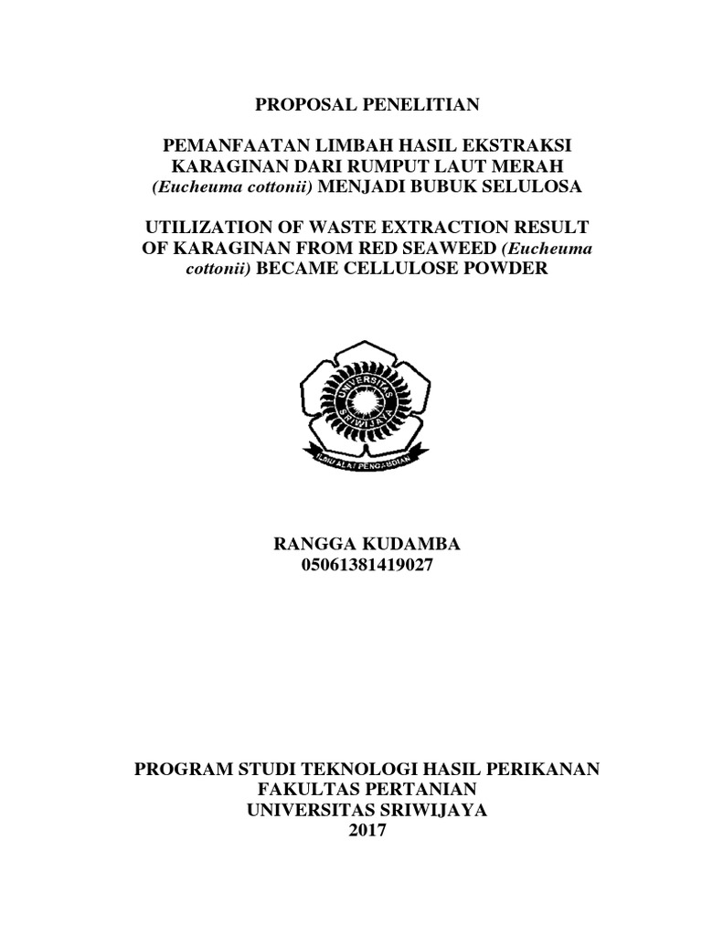 Cover Proposal Penelitian | PDF