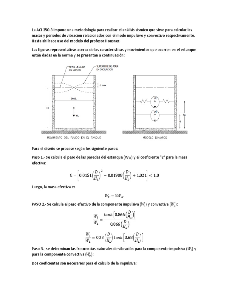 5) Modelo Mecanico de Housner | PDF | Peso | Presión