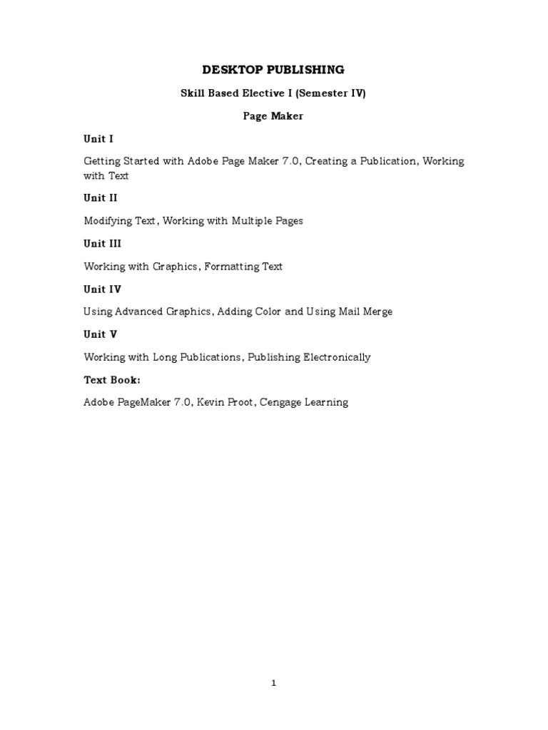 DTP Syllabus Bdu | PDF