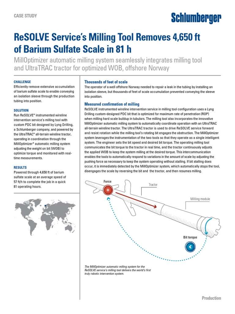 Resolve Service'S Milling Tool Removes 4,650 FT of Barium Sulfate Scale ...