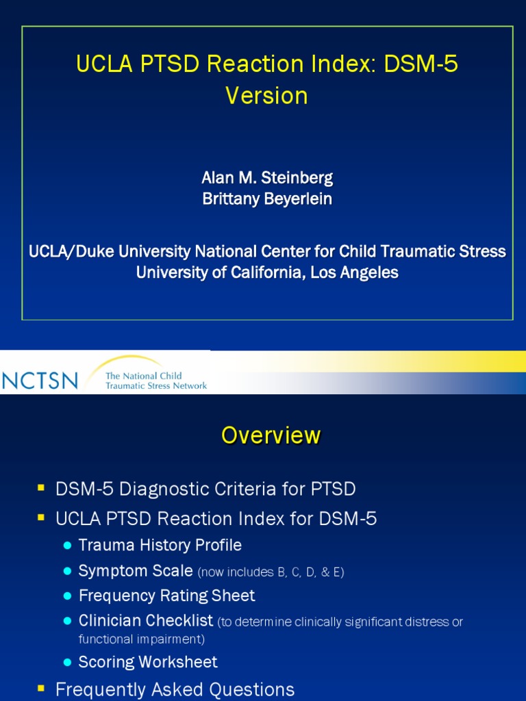 UCLA PTSD Reaction Checklist | PDF | Psychological Trauma | Dsm 5