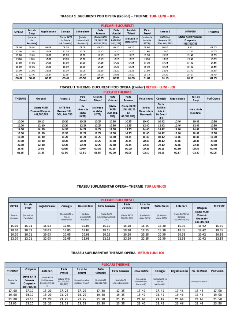 Therme Traseu Autobuze PDF | PDF