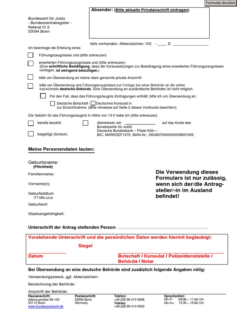 Fuhrungszeugnis Beantragen Gelsenkirchen