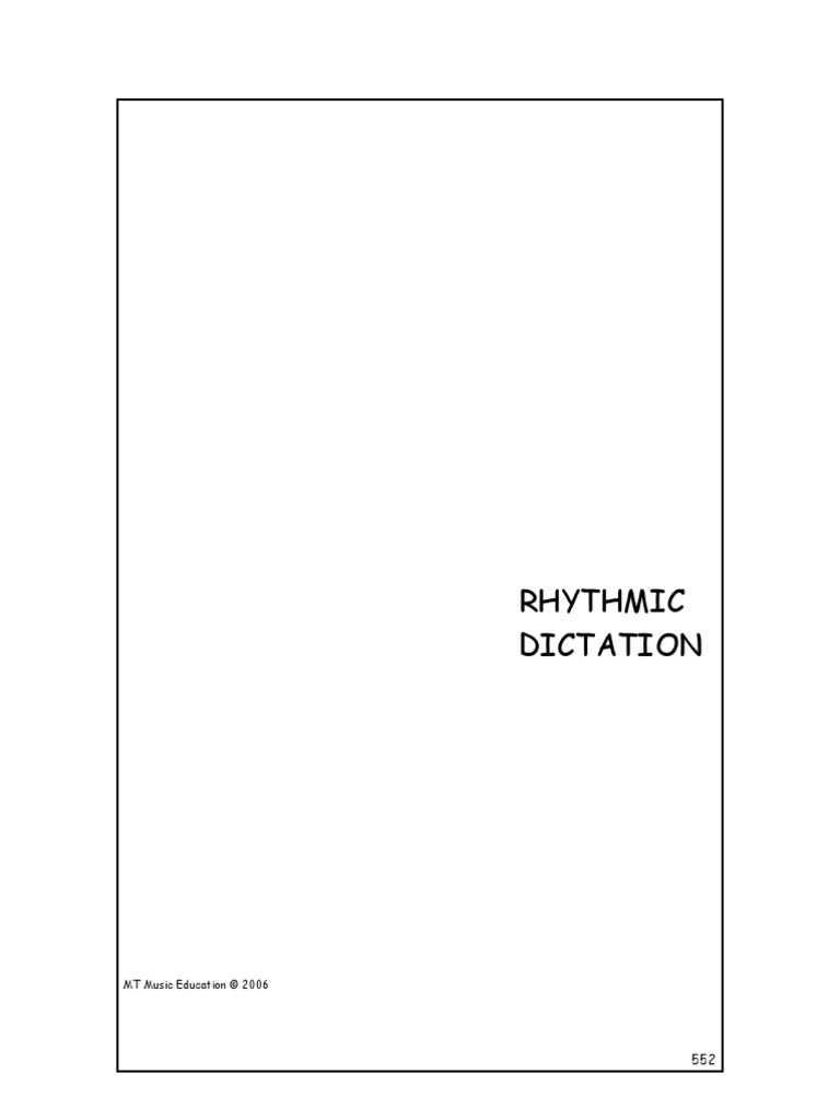 Rhythmic Dictation PDF | PDF | Music Theory | Musical Notation