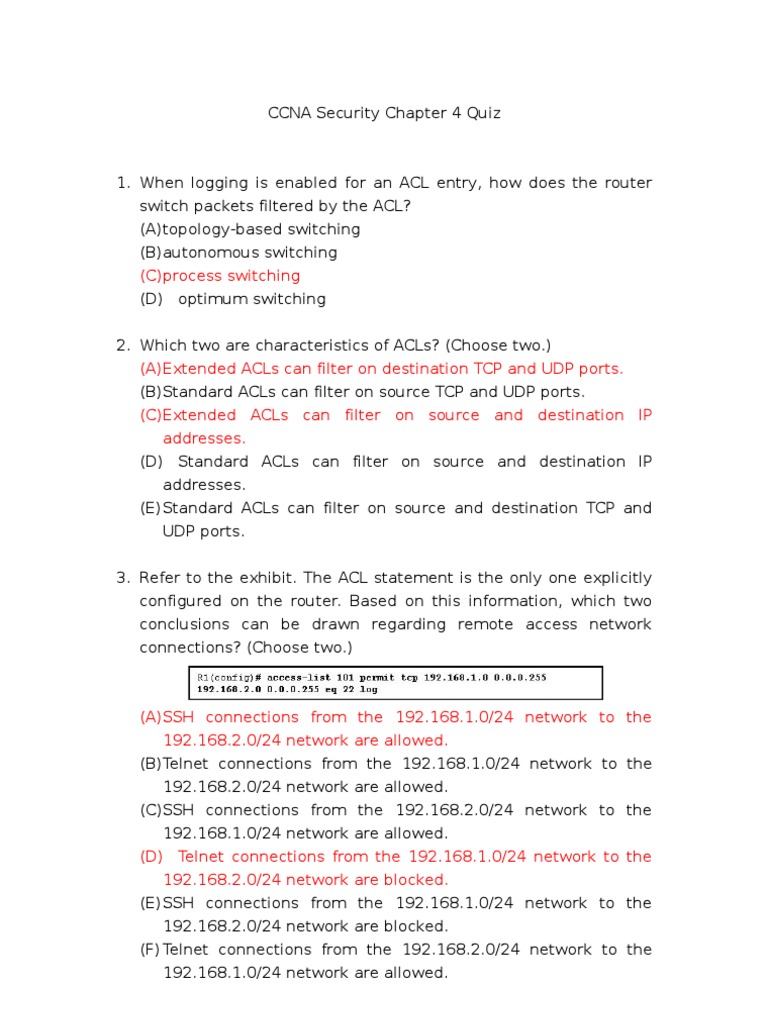 CCNA Security Ch04 | PDF | Firewall (Computing) | Internet Protocol Suite