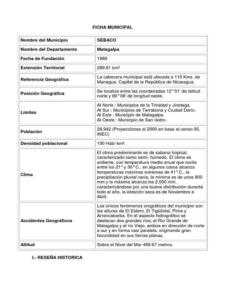 Sebaco PDF | PDF | Alcalde | Nicaragua