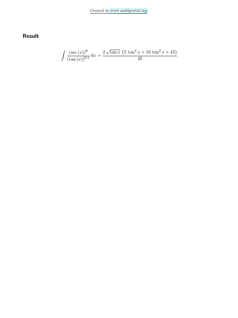 Advanced Trigonometric Integration | PDF
