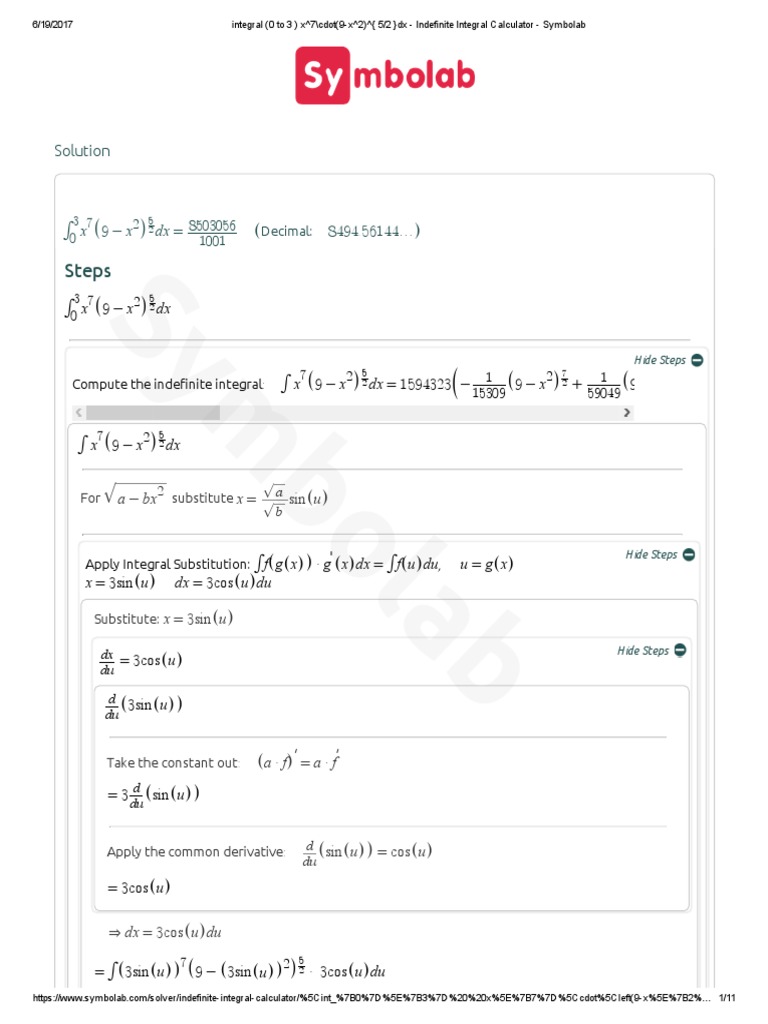 Sy M Bo Lab: Steps | PDF | Integral | Mathematical Analysis