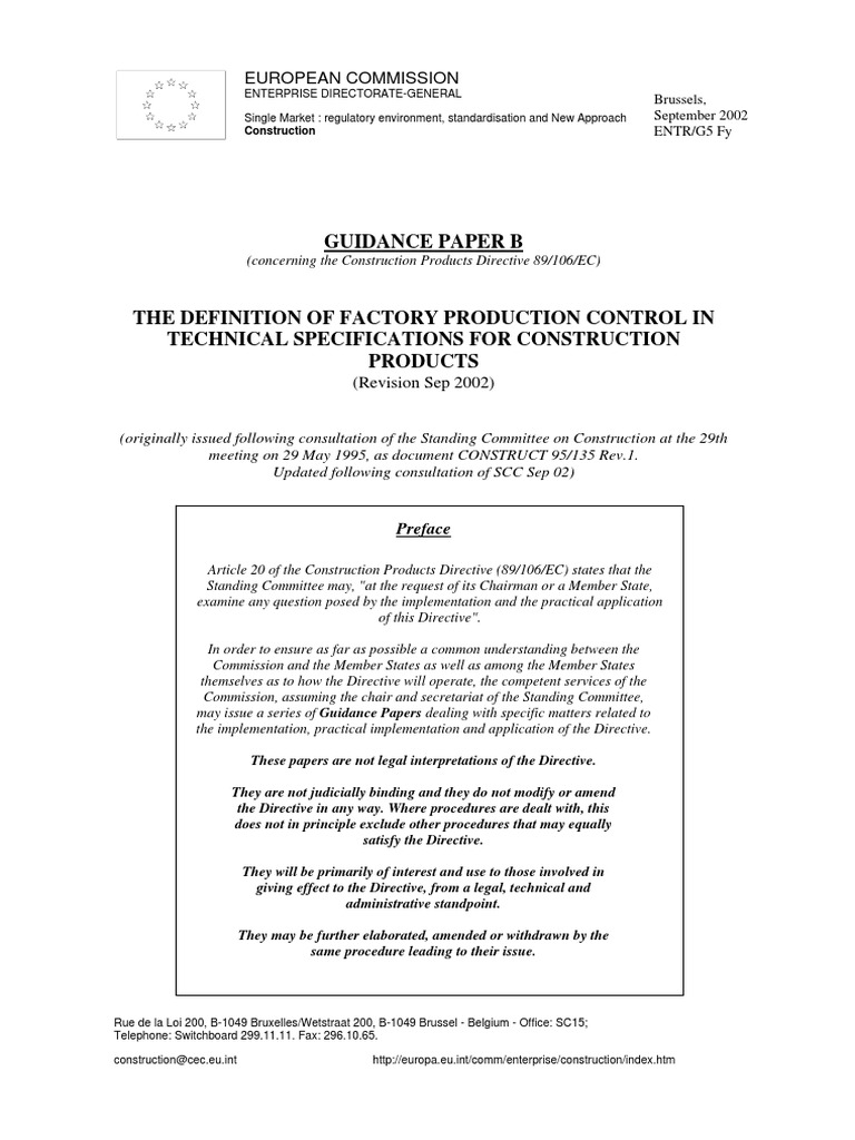 Guidance Paper B: European Commission | PDF | Specification (Technical ...