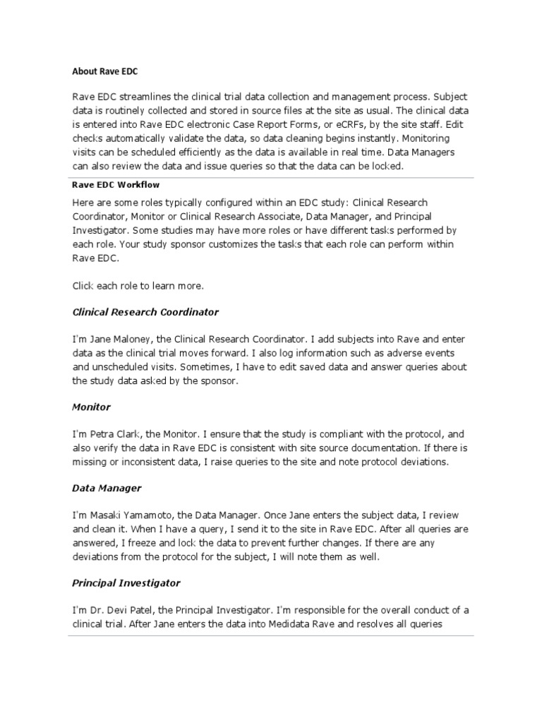 About Rave EDC | Clinical Trial | Information Retrieval