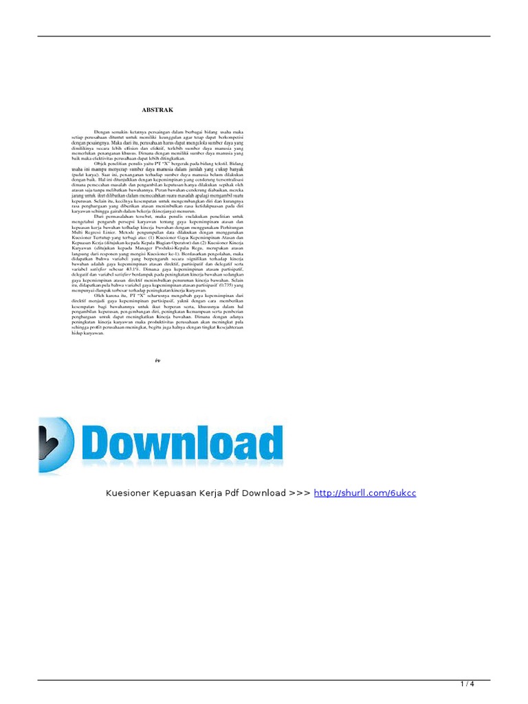 Kuesioner Kepuasan Kerja PDF Download | PDF | Digital Technology | Computing