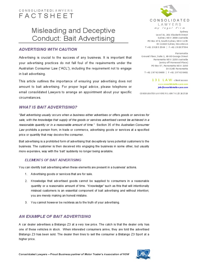 Bait Advertising | PDF | Advertising | Business Law