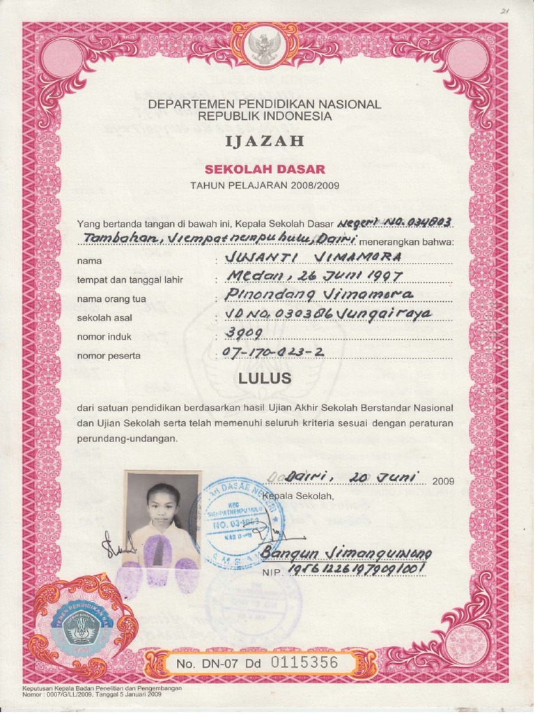 Ijazah SD | PDF