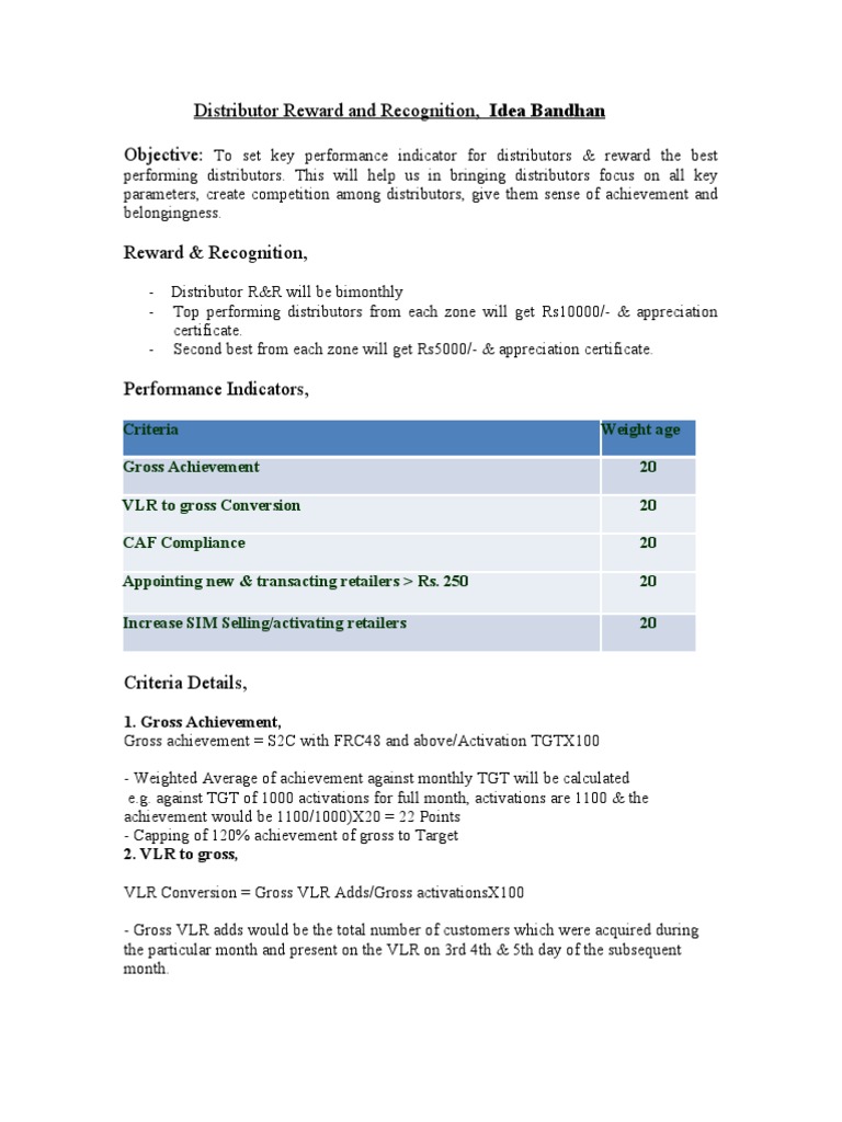Distributor Reward and Recognition | PDF | Economies | Business