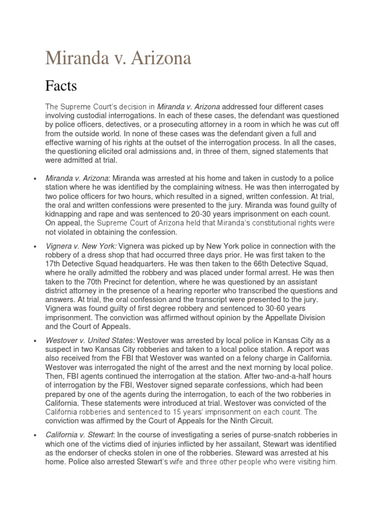 Miranda Rights | Miranda Warning | Self Incrimination