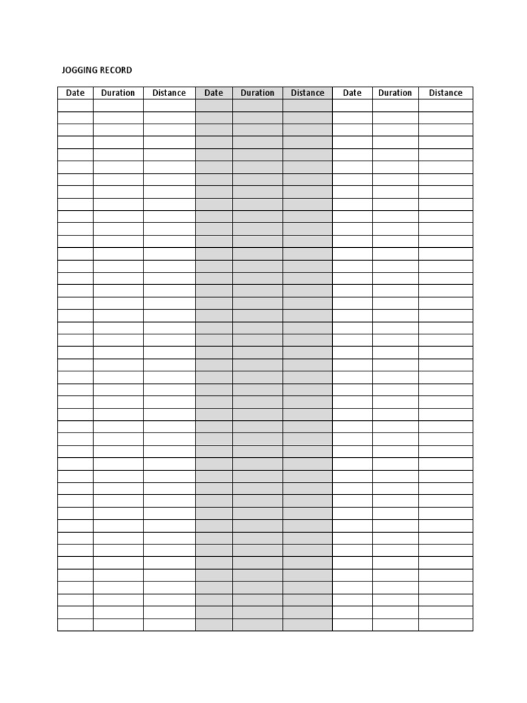 Jogging Record | PDF