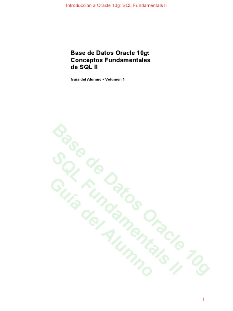 Base de Datos Oracle PDF | PDF | SQL | Oracle Corporation