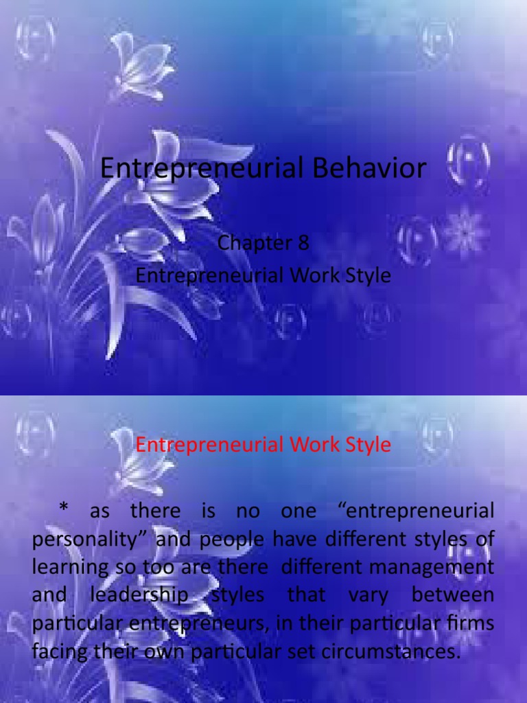 Entrep Behavior Chapter 8 | PDF | Learning Styles | Entrepreneurship
