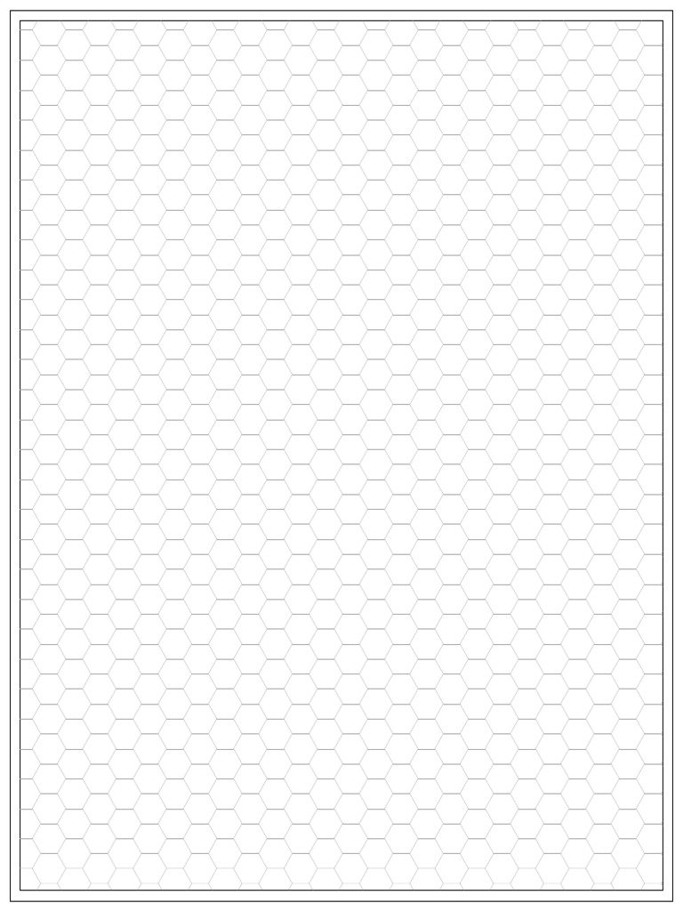(Wargame) Hexagon Mapping Paper A4 PDF | PDF