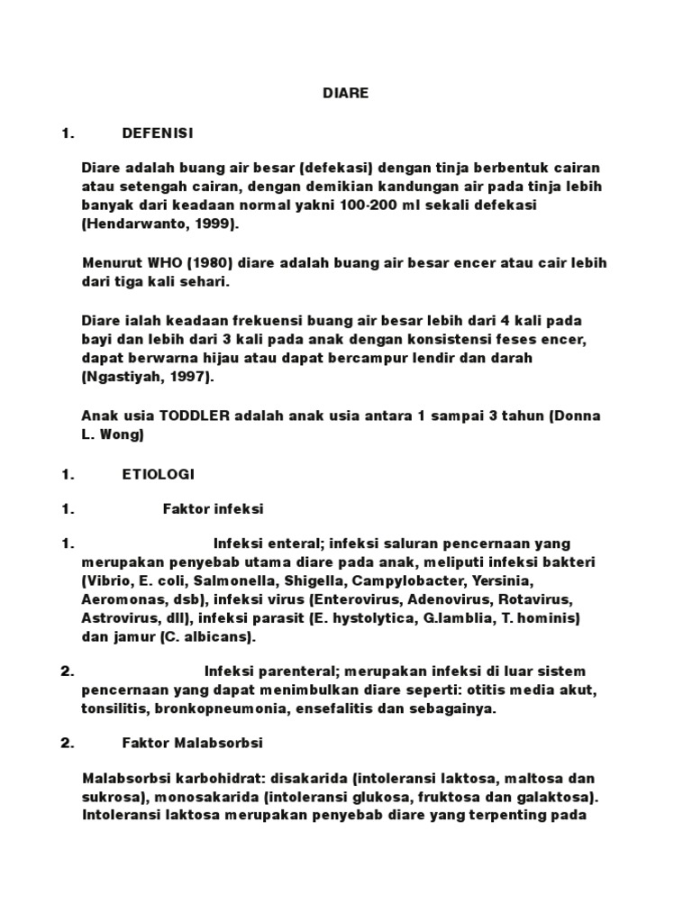 Askep Diare Pada Anak | PDF