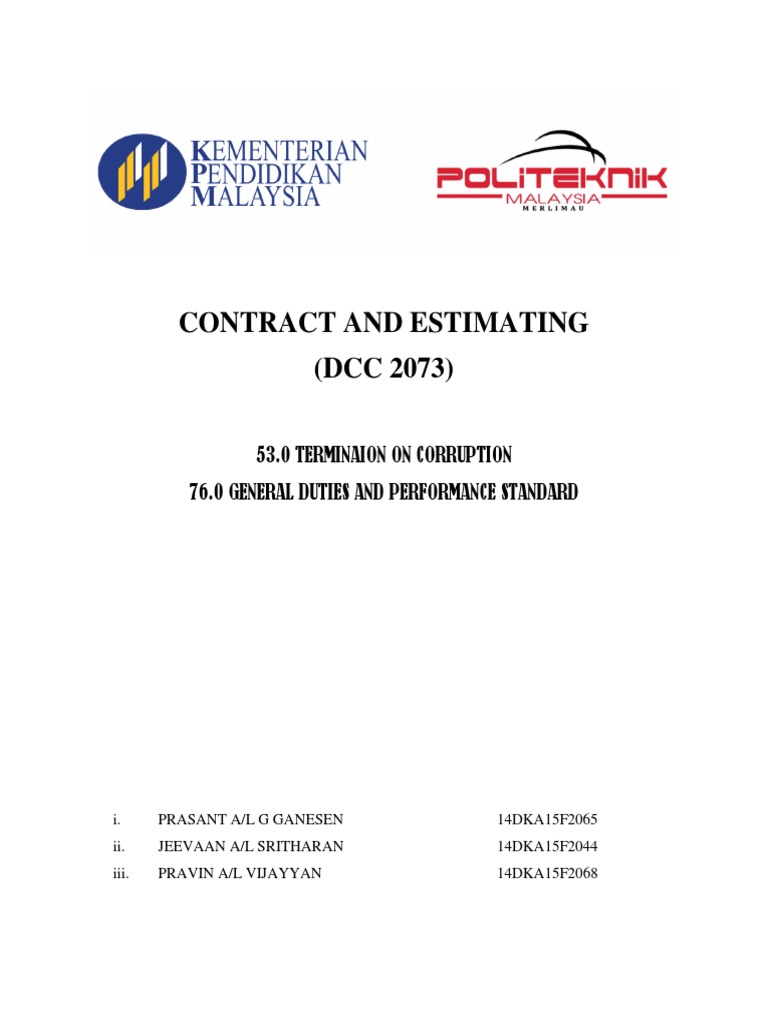 Contract and Estimating | PDF