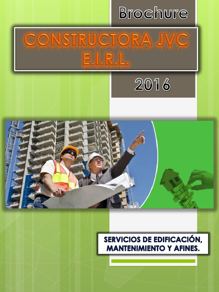 Brochure Constructora JVC Eirl | PDF | Calidad (comercial) | Ciencia y Tecnología