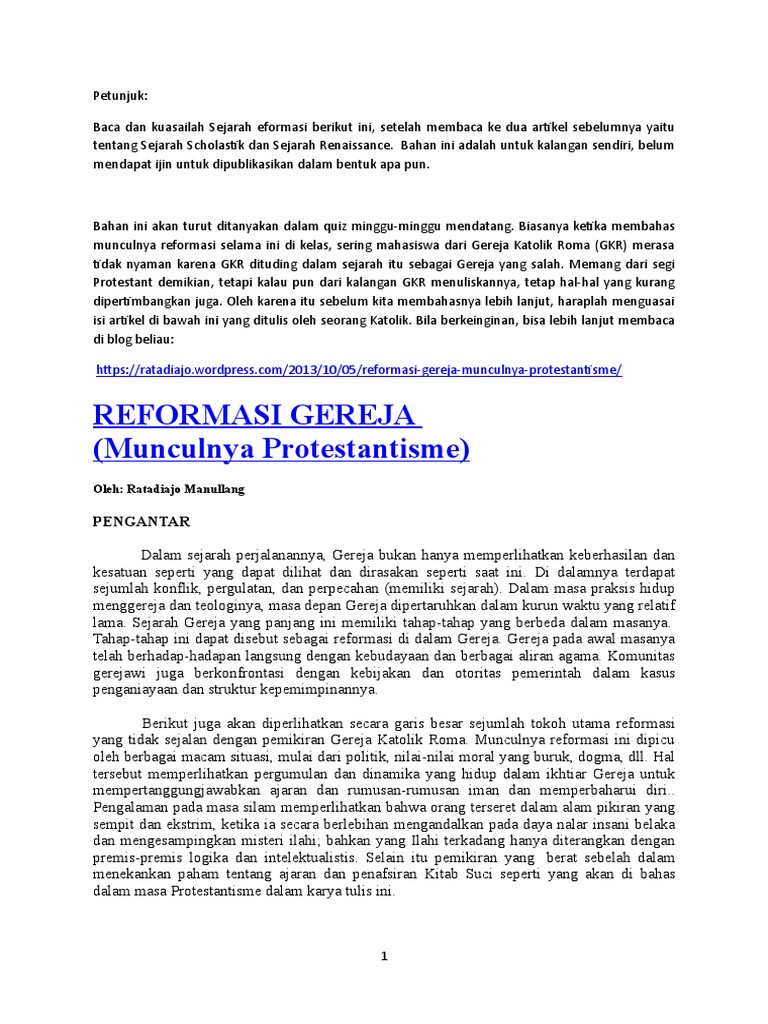 Reformasi Gereja | PDF