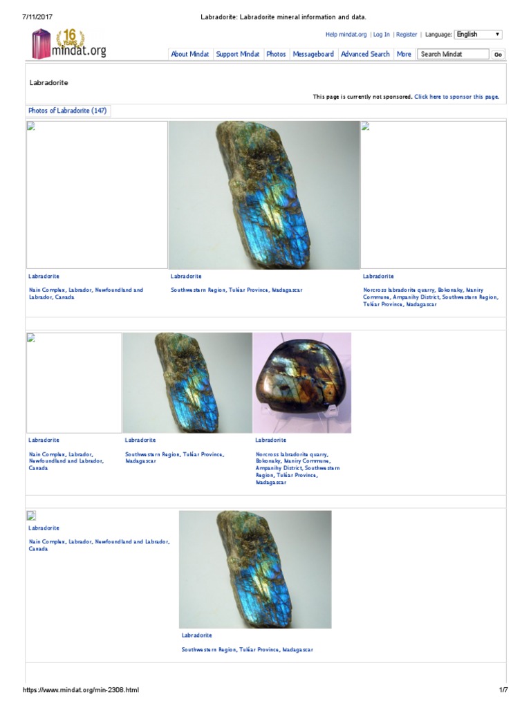 Labradorite - Labradorite Mineral Information and Data | PDF | Igneous ...